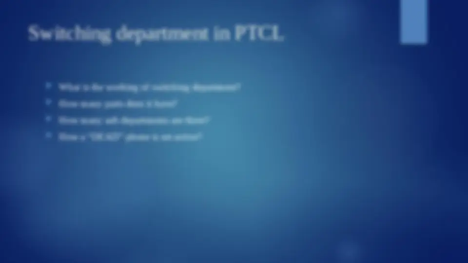 Presentation for telecom | Slides Telecommunications Engineering | Docsity