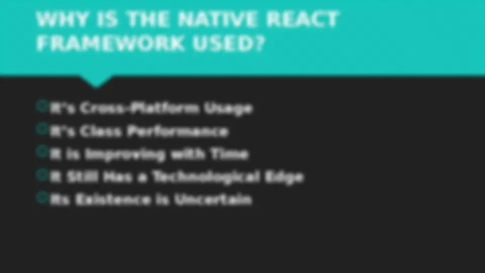 React native ppt for your powerpoint presentation | Slides Computer science | Docsity