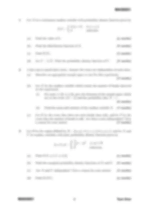 Probability and Probability Distributions Exam | Exercises Statistics | Docsity