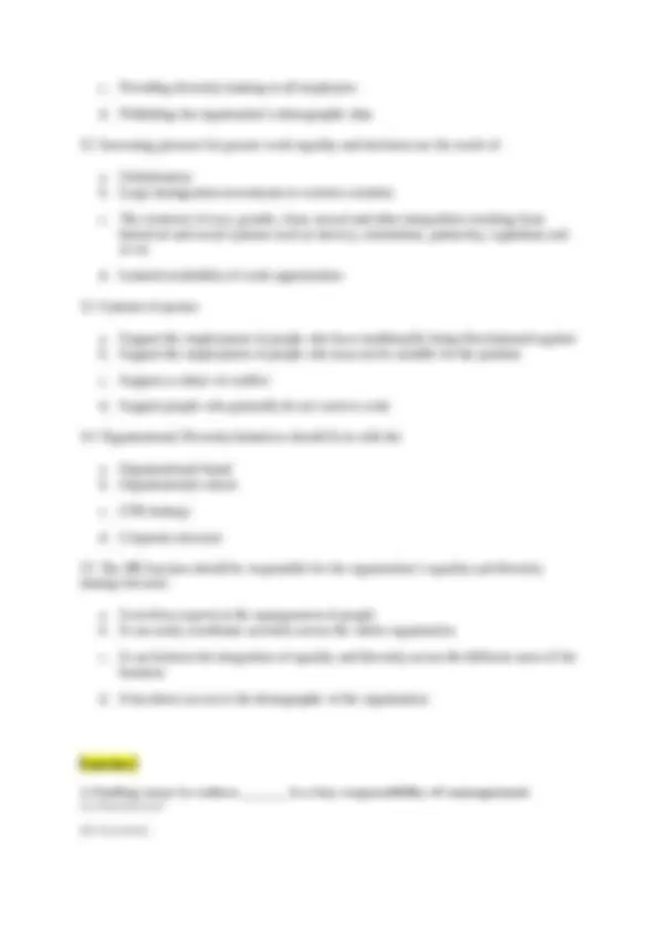 SHRM MCQ Unit 3: Human Resource Management Exercises | Assignments Human Resource Management ...