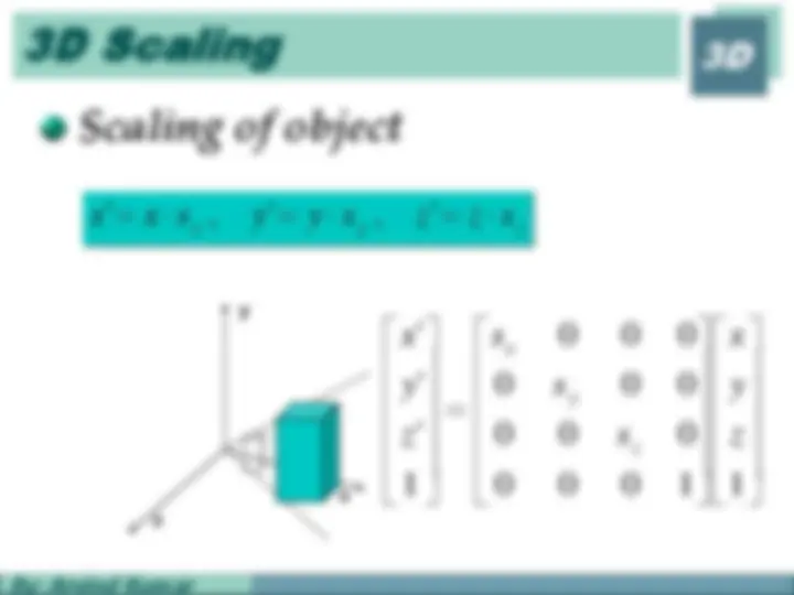 3D Transformation -Translation and Scaling | Lecture notes Computer ...