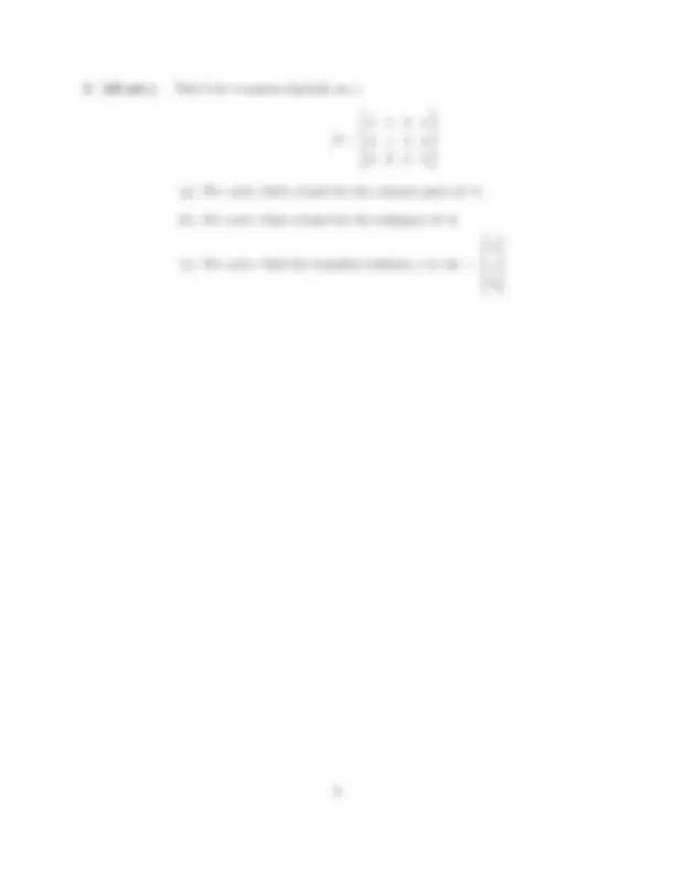 Linear Algebra Unit 1 Exam: Four Exercises to Solve | Exams Linear Algebra | Docsity