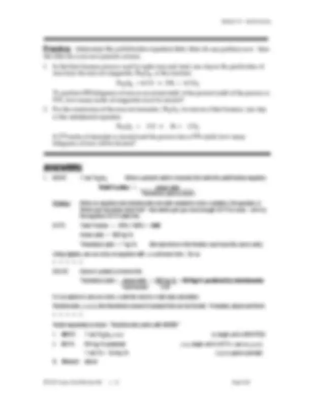 Mole concept questions and answers | Exercises Chemistry | Docsity