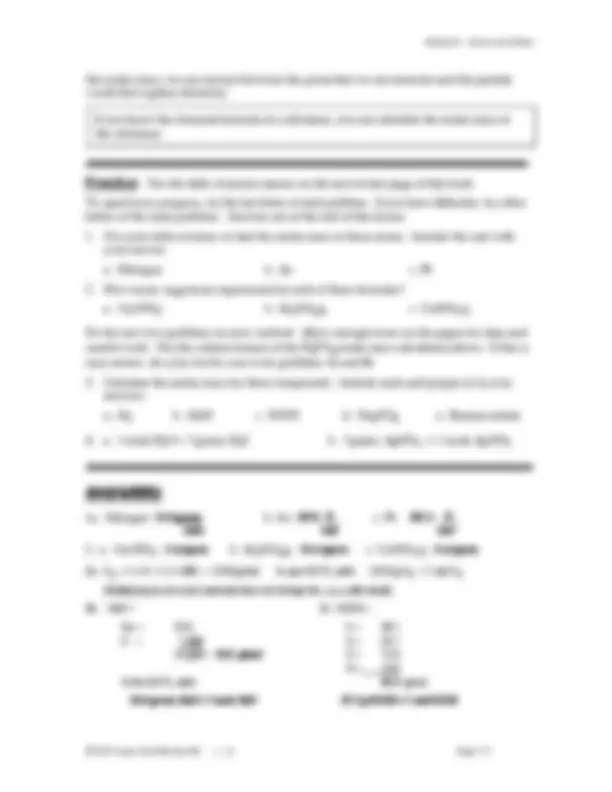 Mole concept questions and answers | Exercises Chemistry | Docsity