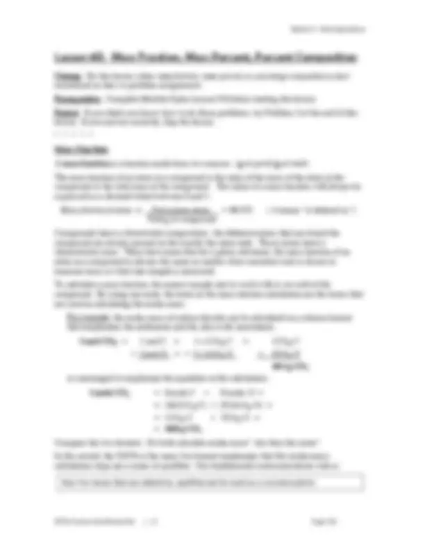 Mole concept questions and answers | Exercises Chemistry | Docsity