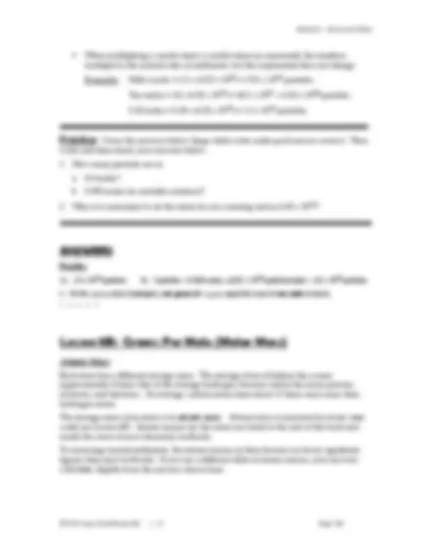 Mole concept questions and answers | Exercises Chemistry | Docsity
