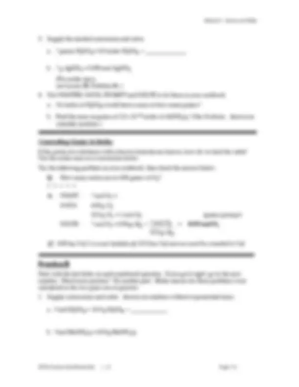 Mole concept questions and answers | Exercises Chemistry | Docsity