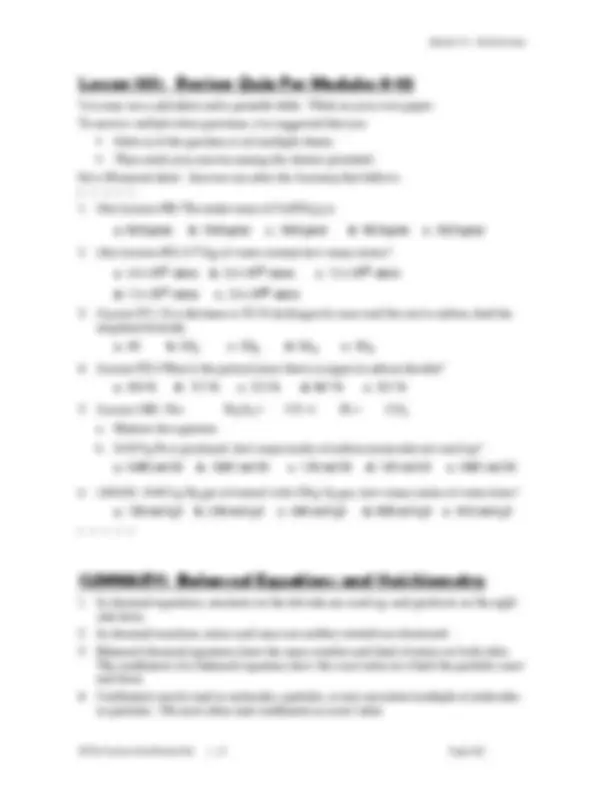 Mole concept questions and answers | Exercises Chemistry | Docsity