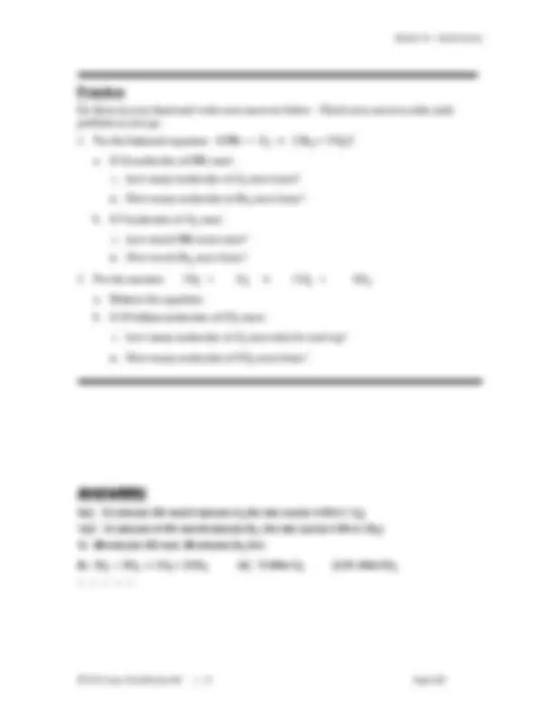 Mole concept questions and answers | Exercises Chemistry | Docsity