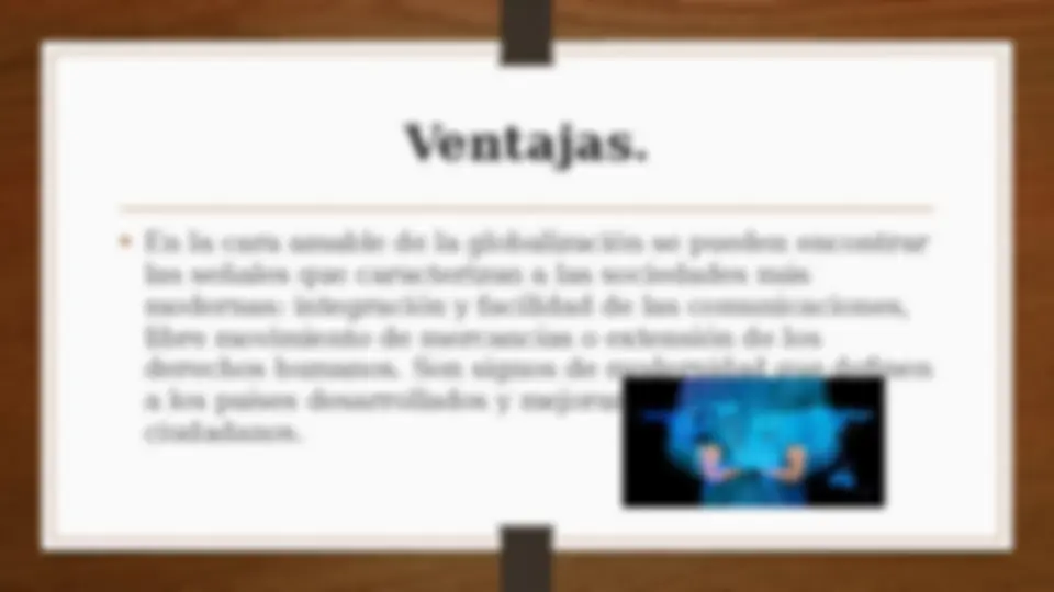 Ventajas y Desventajas de la Globalizacion | Diapositivas de Historia | Docsity