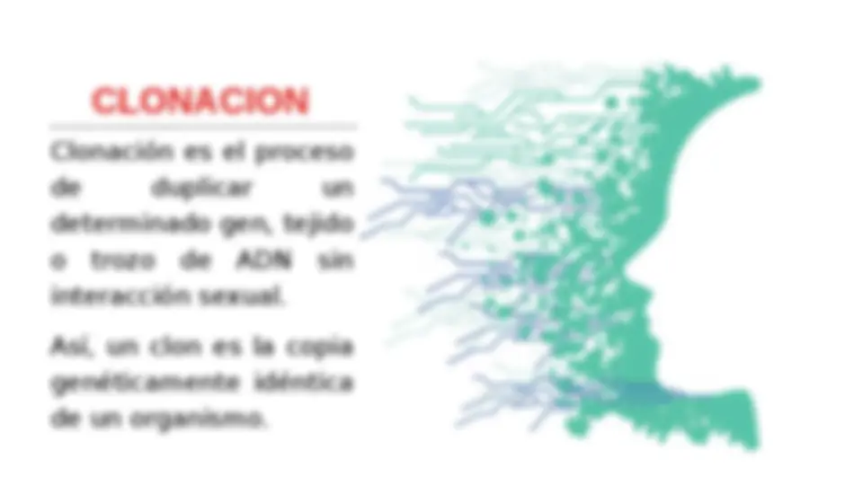 Diapositivas sobre clonación | Diapositivas de Bioética | Docsity