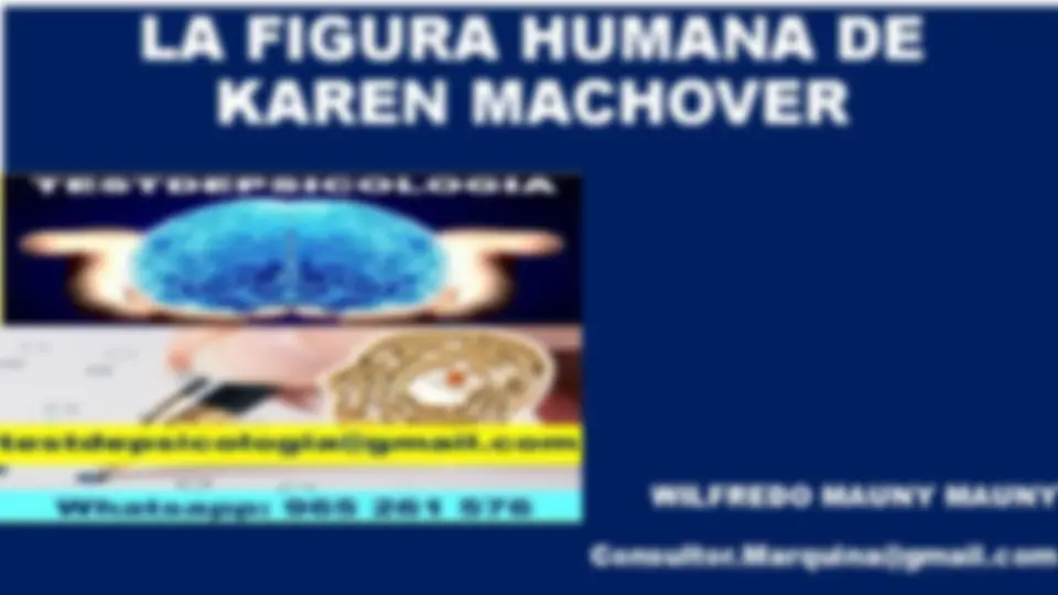 TEST DE MACHOVER SISTEMATIZADO | Diapositivas de Psicometría | Docsity