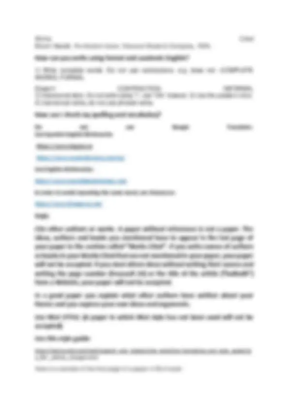 Guía para redactar un academic paper | Apuntes de Idiomas | Docsity