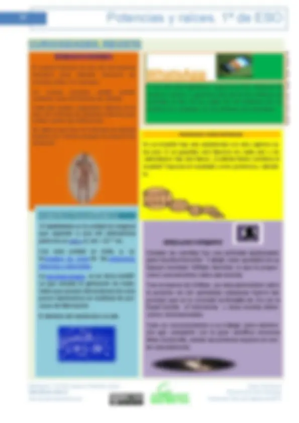 Potencias y Raíces: Un Manual de Matemáticas para 1º de ESO | Ejercicios de Matemáticas | Docsity