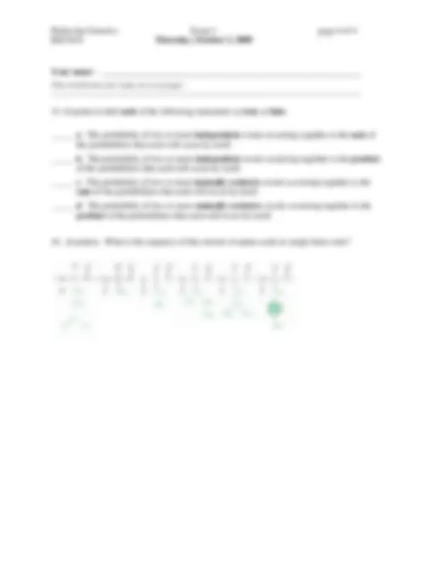 Molecular Genetics Exam 1 | Exams Molecular biology | Docsity