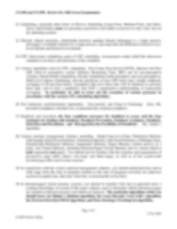 Final Exam Review Problems on Operating Systems - Fall 2005 | CS 450 ...