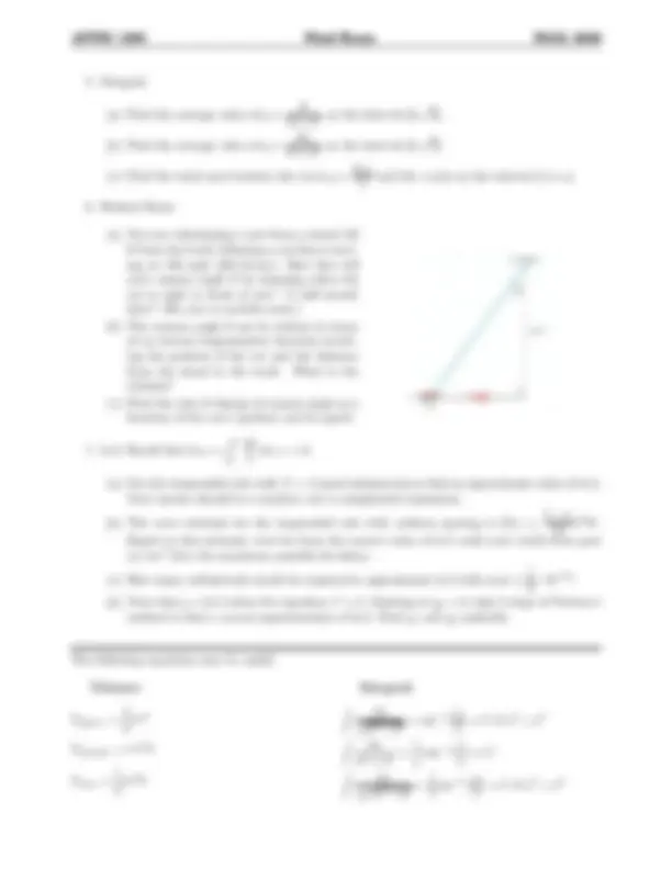 APPM 1350 Fall 2008 Final Exam: Mathematics | Exams Mathematics | Docsity