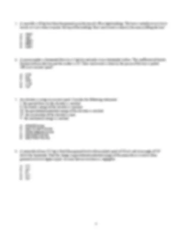 PHY105 Midterm 2 (version A) | Exams Physics | Docsity