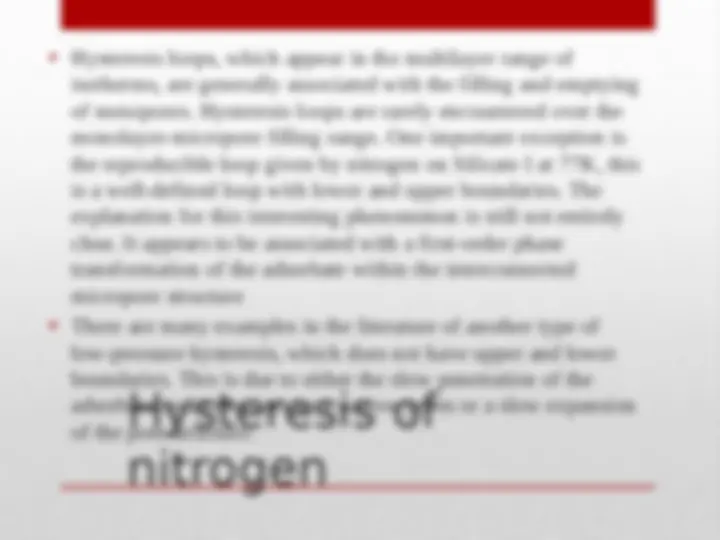 Understanding Nitrogen's Hysteresis in Porous Solids | Assignments Chemistry | Docsity