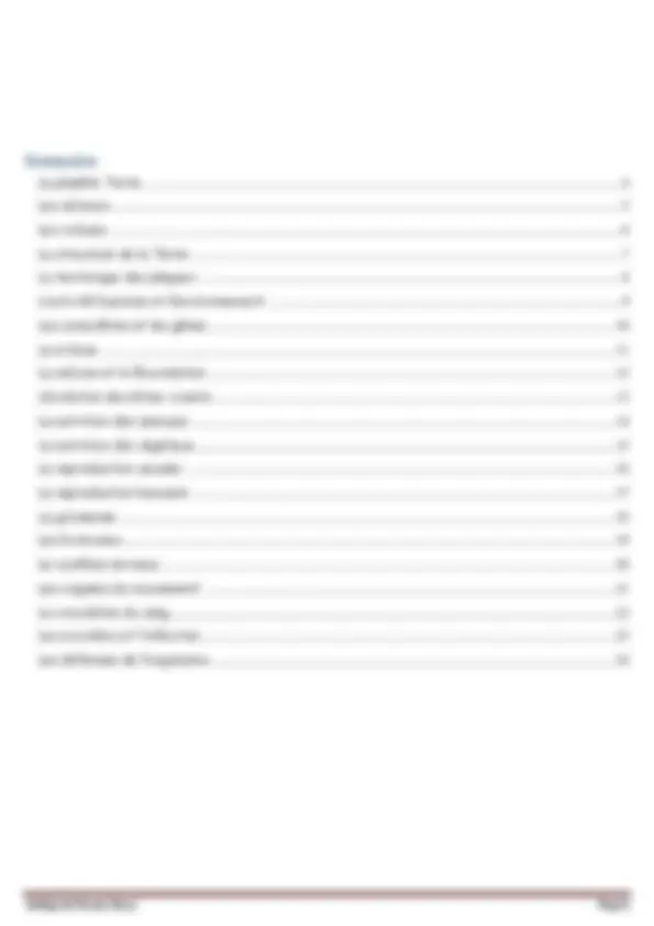 Svt revision for BEPC | Exercises Earth science | Docsity