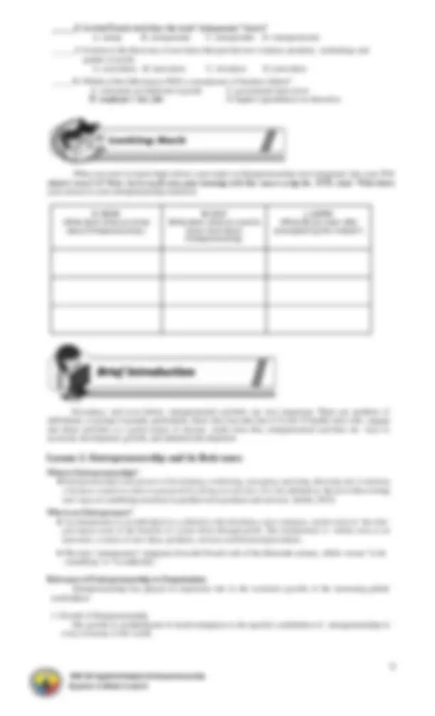 Entrepreneurship Module 1 | Assignments Computer science | Docsity