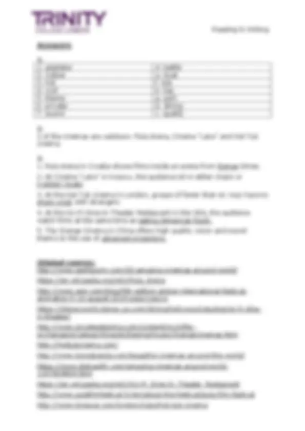 examen b1 trinity oficial | Ejercicios de Idioma Inglés | Docsity