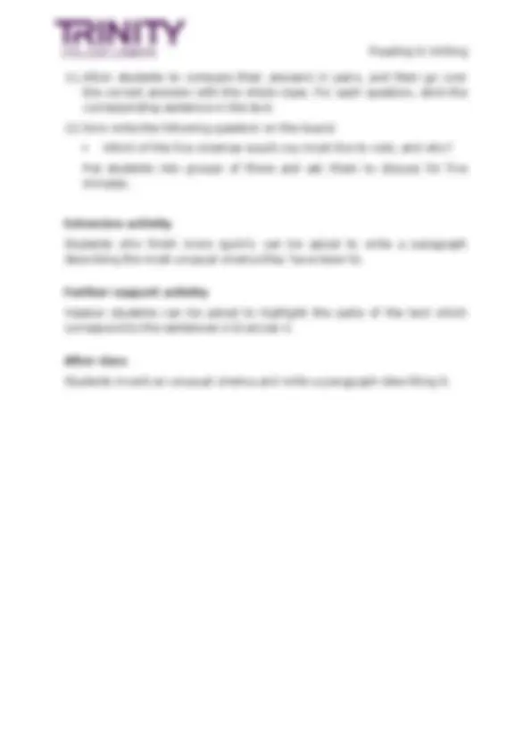 examen b1 trinity oficial | Ejercicios de Idioma Inglés | Docsity