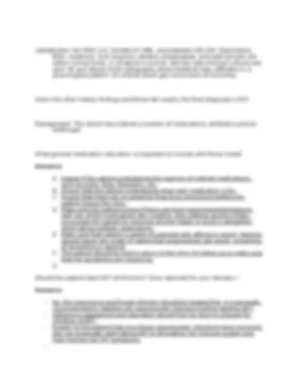 case scenario 1 (read the material) | Assignments Nursing | Docsity