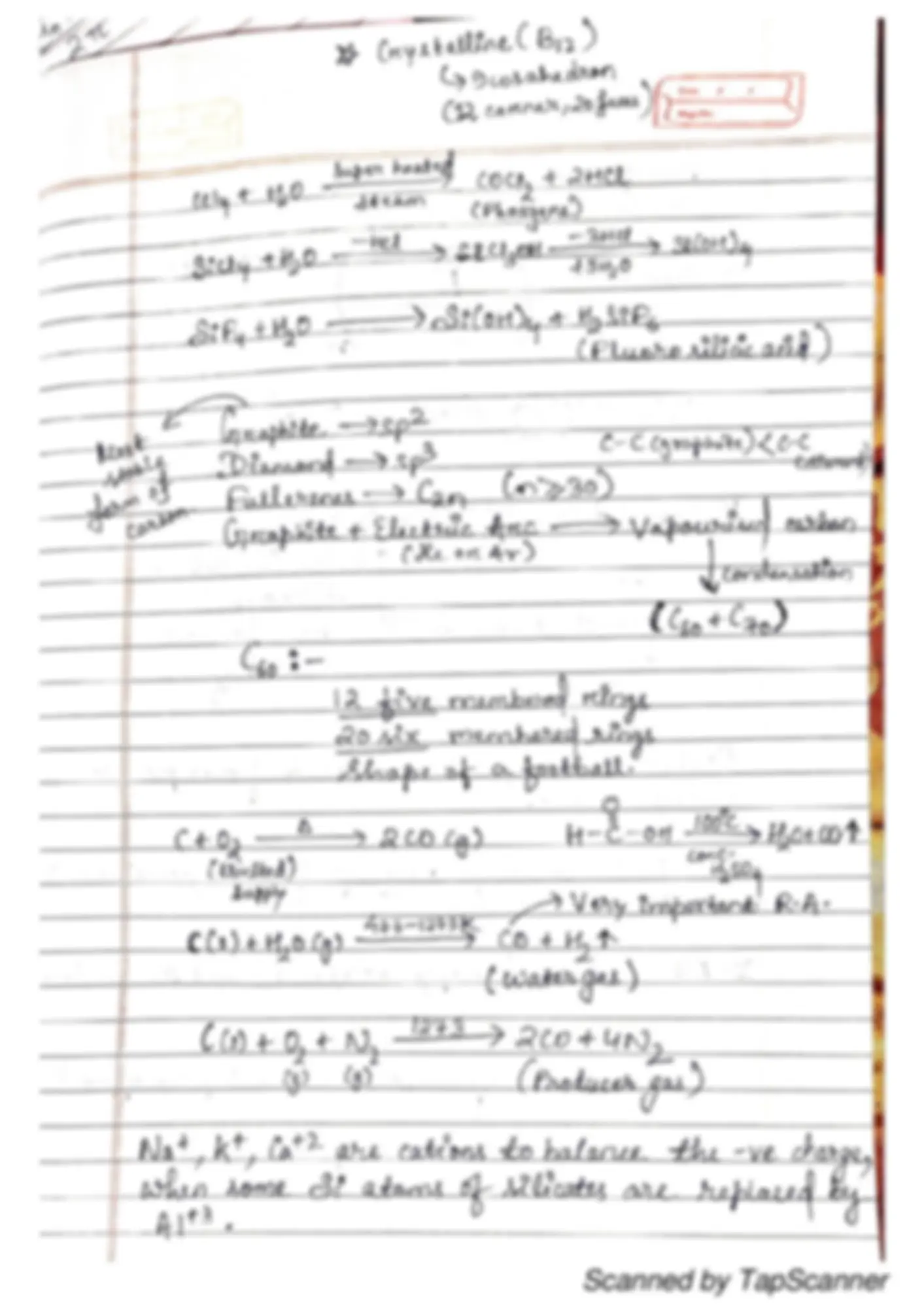 P block short notes with tricks | Study notes Chemistry | Docsity