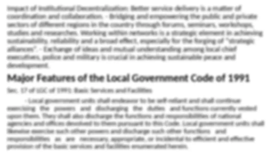 Decentralization and Local Governance in the Philippines: The 1991 Code ...