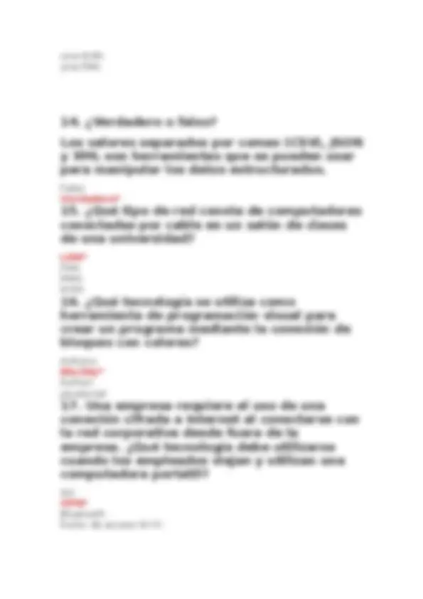 examen de cisco en computación II | Exámenes de Computación aplicada | Docsity