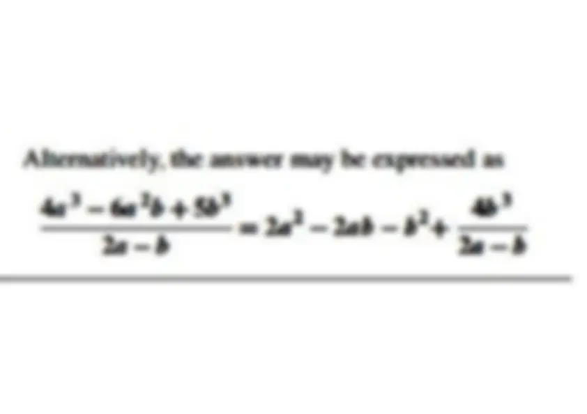 Algebra Documents notes | Study notes Mathematics | Docsity