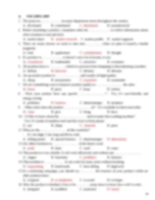 Tài liệu bổ trợ HA6- Speakout. | Exercises English Language | Docsity