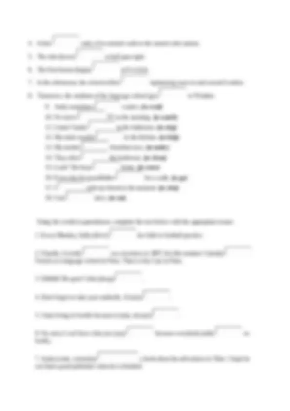 present simple vs continuous quiz | Assignments English | Docsity