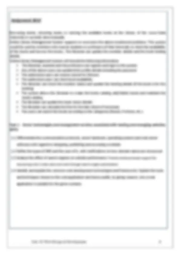 Assignment unit 10 Web Design and Development | Assignments Web Design and Development | Docsity