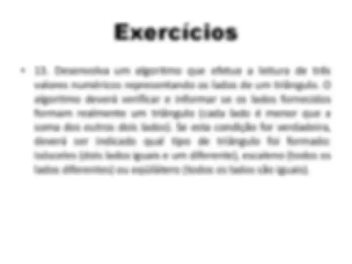 visualg - lista de exercícios | Exercícios Programação em Windows | Docsity