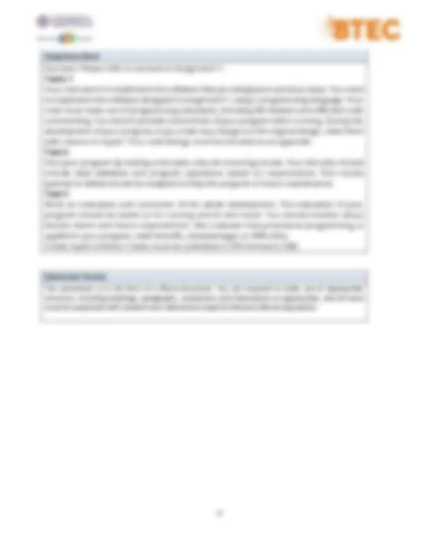 Assignment Brief 2 (RQF) | Assignments Programming Methodologies | Docsity