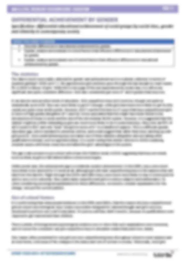 Sociology Revision guide for students | Study notes Sociology | Docsity