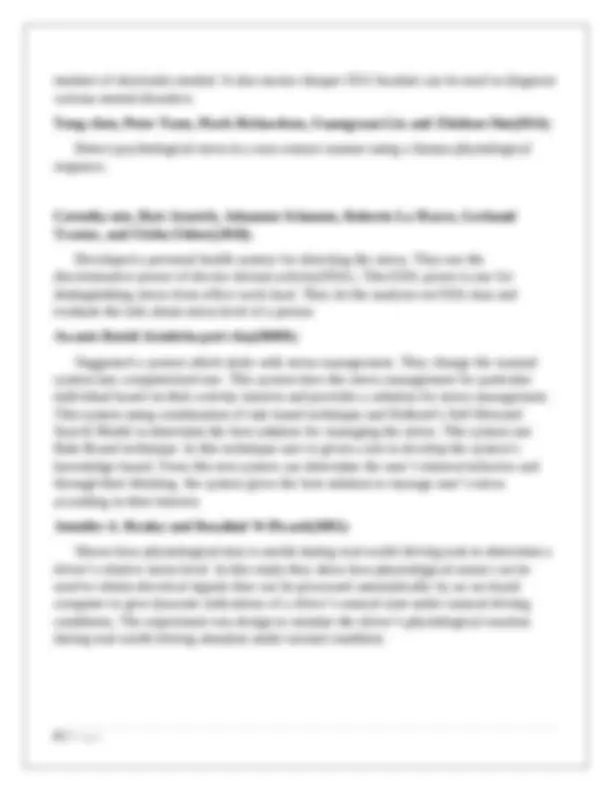 Report On Stress Detection Using Machine Learning Thesis Machine Learning Docsity