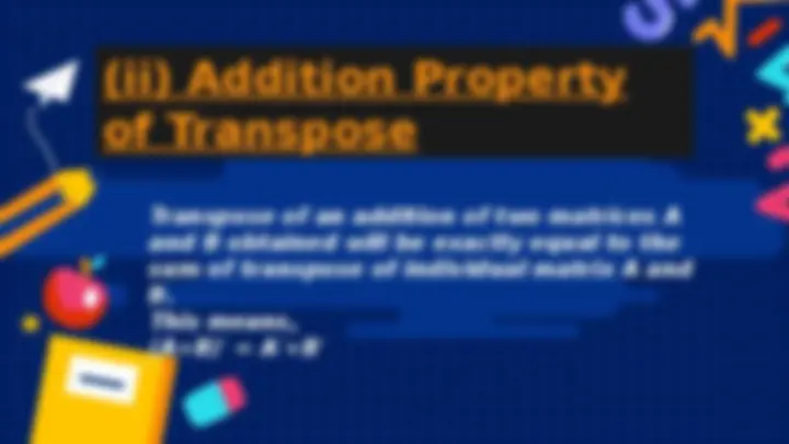 Class 12 MATRICES ppt for maths | Summaries Mathematics | Docsity