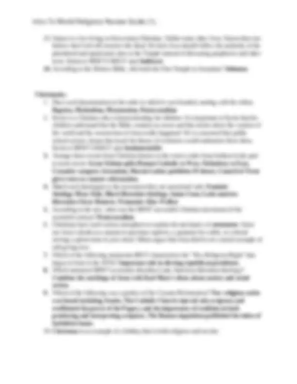 Intro to World Religions Review Guide: Hinduism and Buddhism | Exams ...