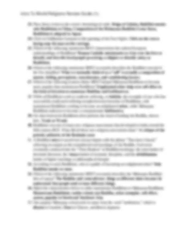 Intro to World Religions Review Guide: Hinduism and Buddhism | Exams ...