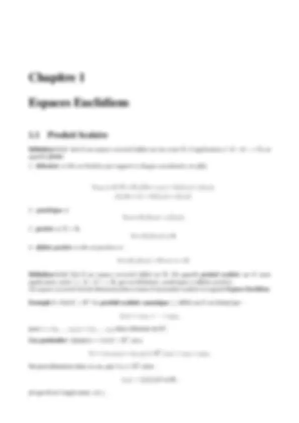 Espaces Euclidiens et Formes Quadratiques | Lecture notes Algebra | Docsity