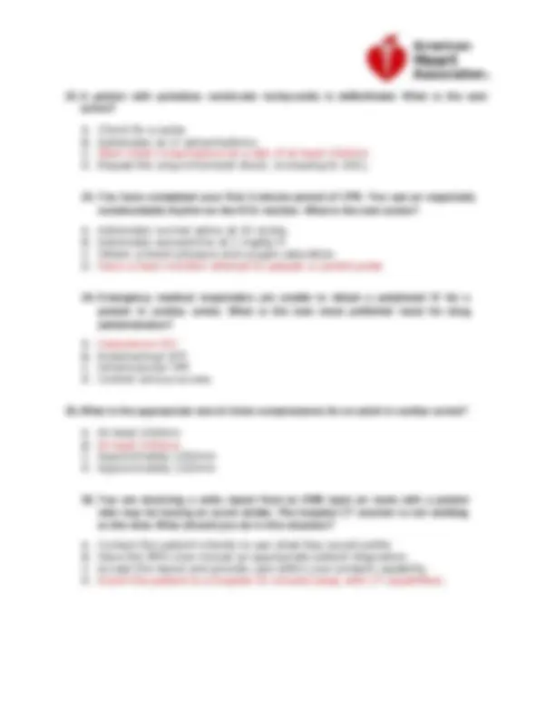 ACLS Exam Version B 2020-2021 questions with answers complete solution | Exams Nursing | Docsity