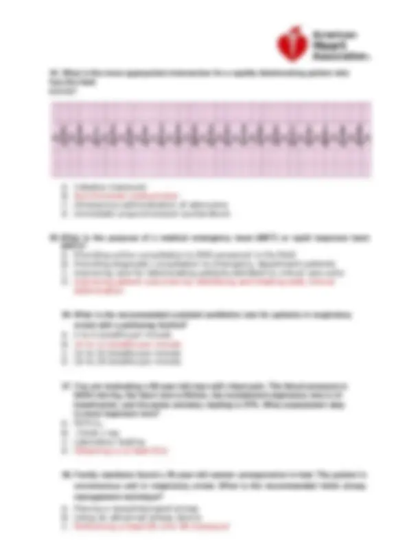 ACLS Exam Version B 2020-2021 questions with answers complete solution | Exams Nursing | Docsity