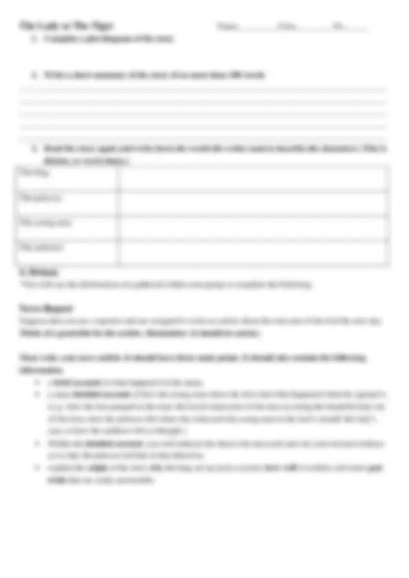 Quiz on The Lady or The Tiger | Quizzes Literature | Docsity