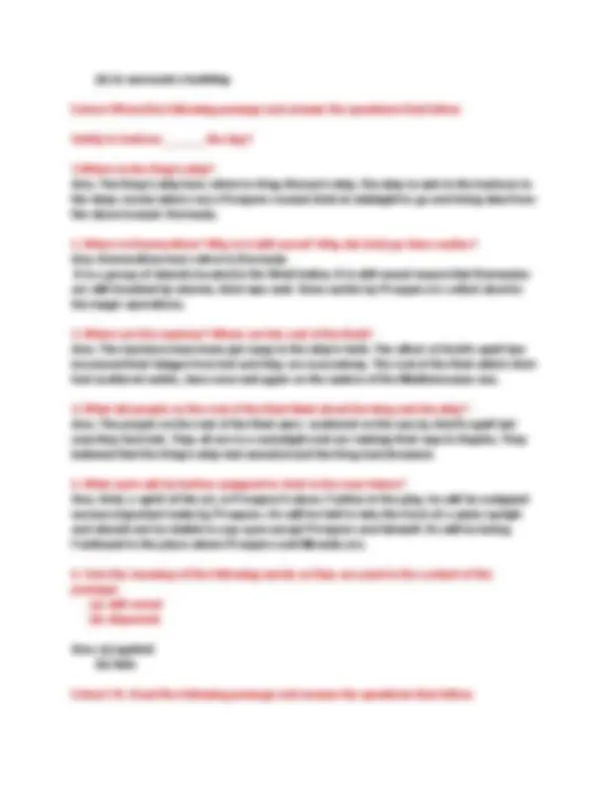 Answer Key for The Tempest by Shakespeare: Act 1 Scene 2 | Exams ...