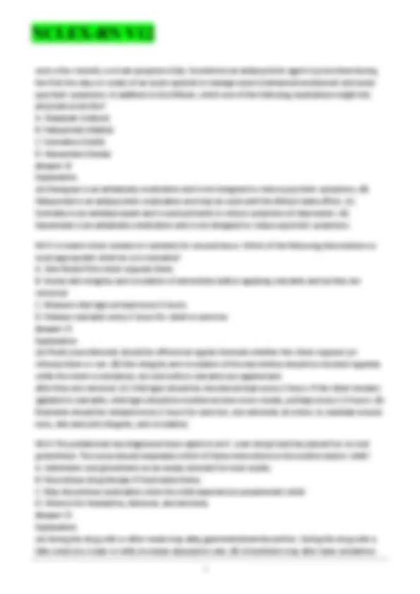 NCLEX-RN V12 Exam: Practice Questions and Answers | Exams Nursing | Docsity