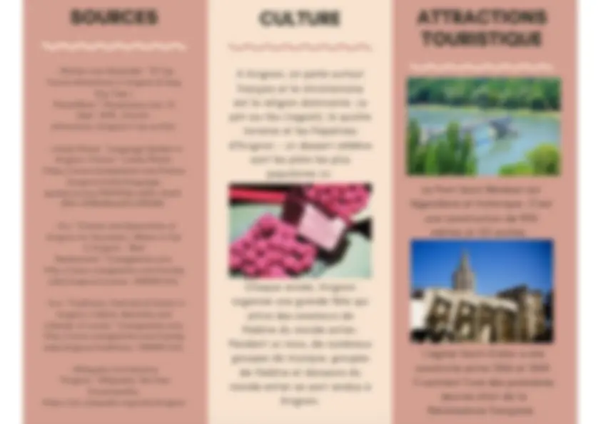Avignon Brochure (Depliant) | Summaries French | Docsity