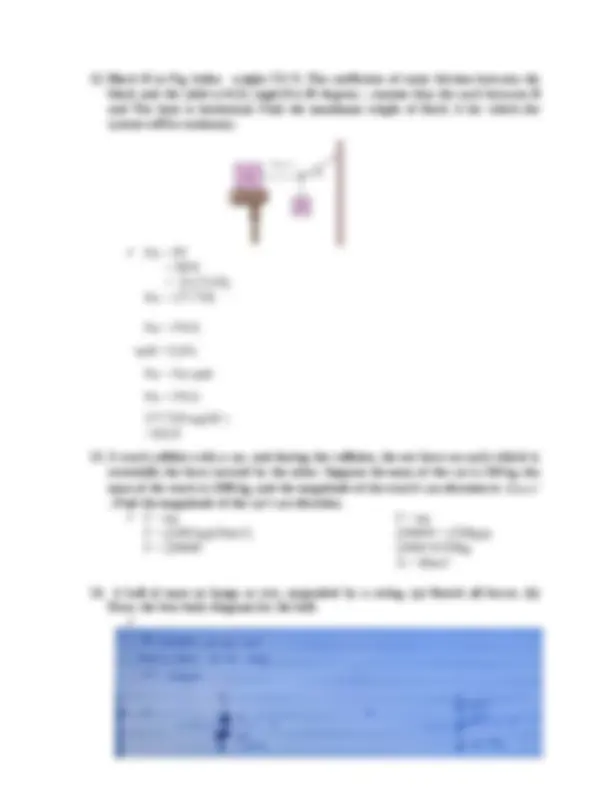 Newton's Laws of Motion: Exercises and Questions | Quizzes Physics | Docsity